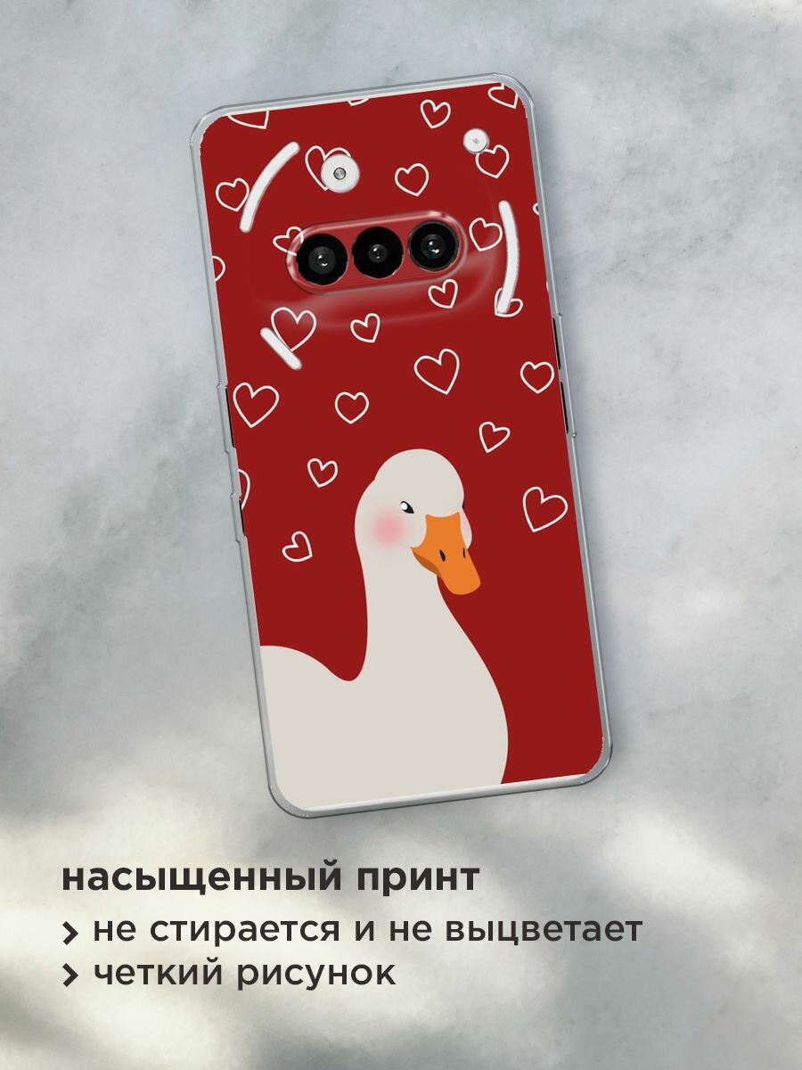 Чехол на Nothing Phone 3a / Нотинг Фон 3а с принтом "Влюблённый гусь 1 - 14 февраля" — фото 1