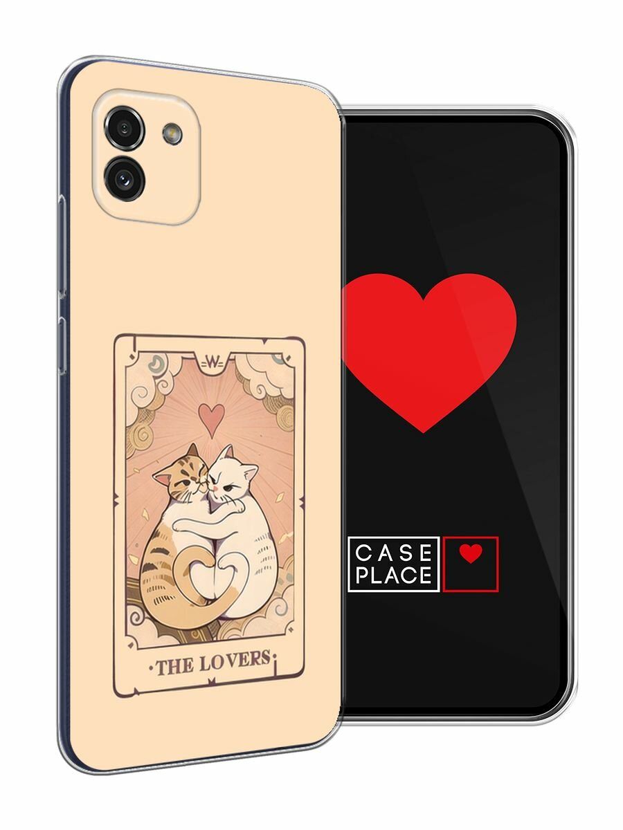 Чехол на Samsung Galaxy A03 / Самсунг Галакси А03 с принтом "The lovers cats 1 - 14 февраля" — фото 1