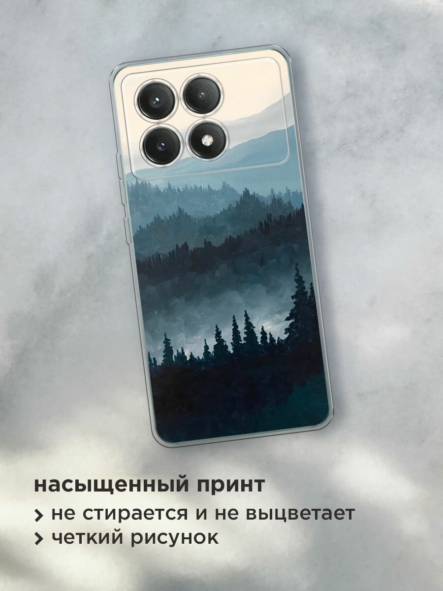Чехол на Xiaomi Poco X6 PRO 5G / Поко X6 Про 5G с принтом "Туманные горы" — фото 1