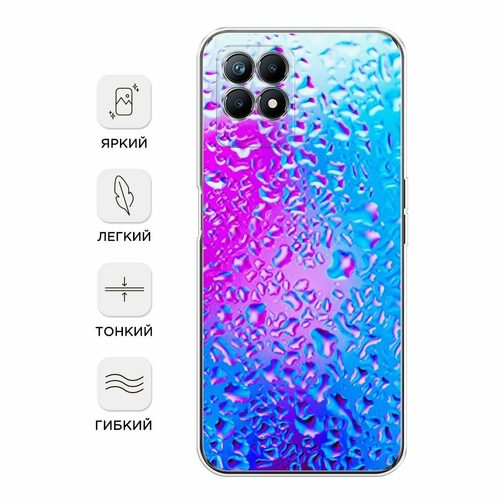Силиконовый чехол на Realme 8i / Реалми 8i с принтом "Капли на стекле" — фото 1
