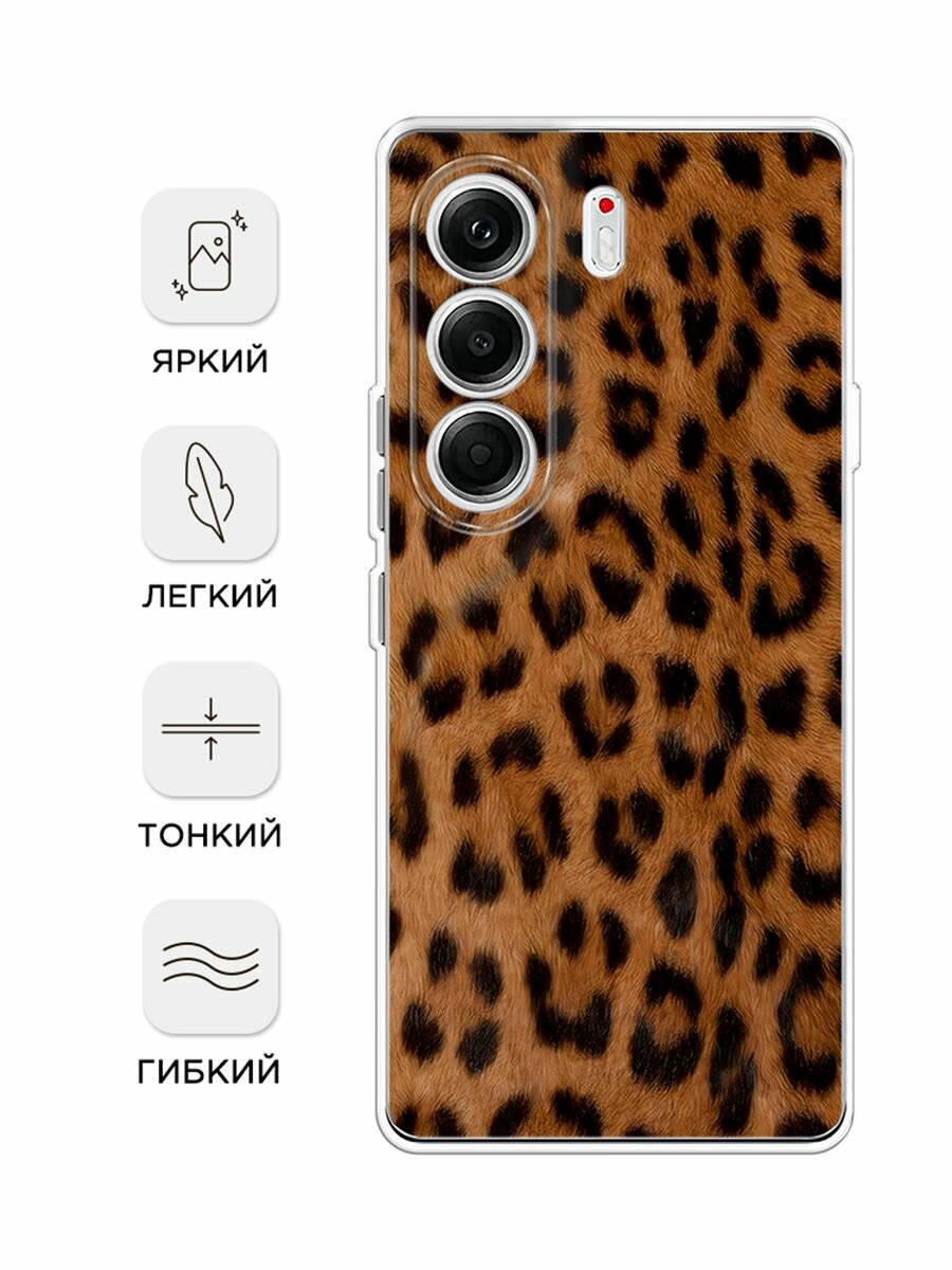 Чехол на Tecno Camon 40 Pro / Текно Камон 40 Про с принтом "Мех леопарда" — фото 1