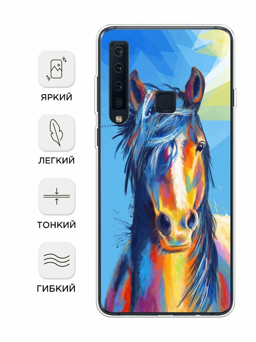 Чехол на Samsung Galaxy A9 2018 / Самсунг Галакси А9 2018 с принтом "Лошадь арт 3" — фото 1