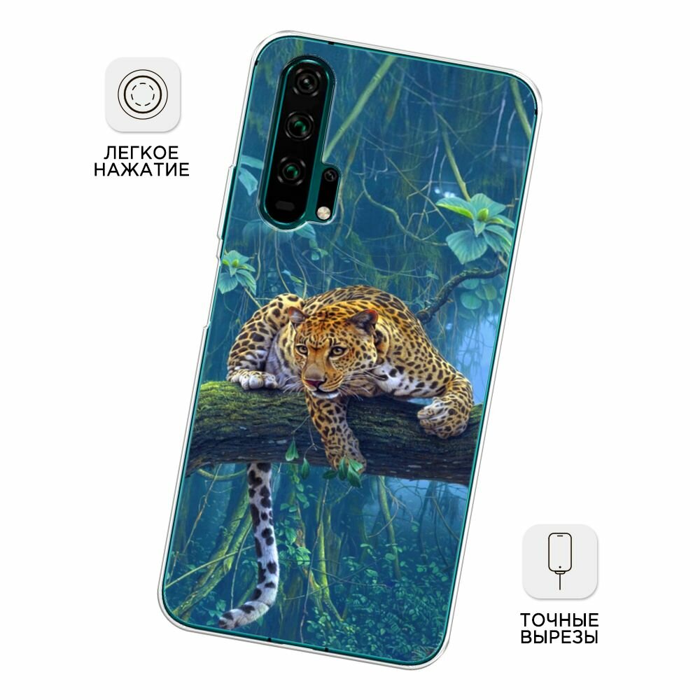 Чехол на Honor 20 Pro / Хонор 20 Про с принтом "Леопард охотник" — фото 1