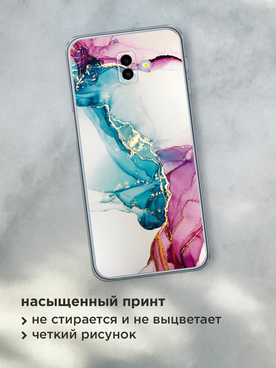 Чехол на Samsung Galaxy J6 + / Самсунг Галакси J6 Плюс 2018 с принтом "Розовые разводы рисунок" — фото 1