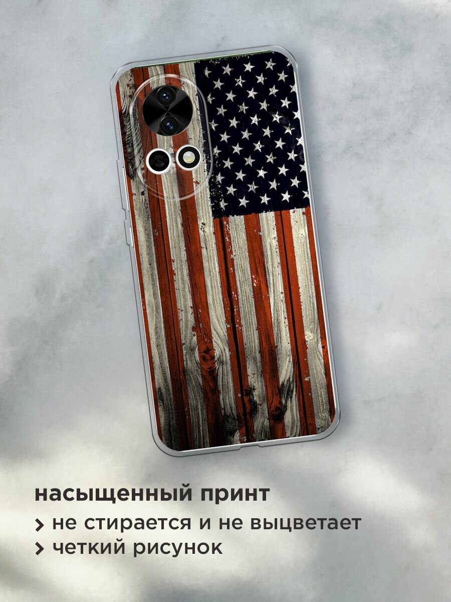 Чехол на Huawei Nova 12/Nova13 / Хуавей Нова 12/Нова 13 с принтом "США" — фото 1