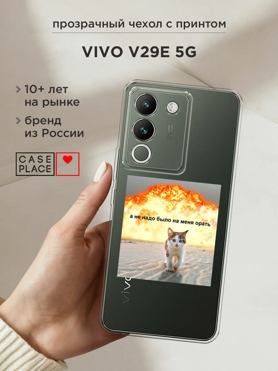 Чехол на Vivo V29e 5G / Виво V29e 5G с принтом "Не надо было орать", прозрачный