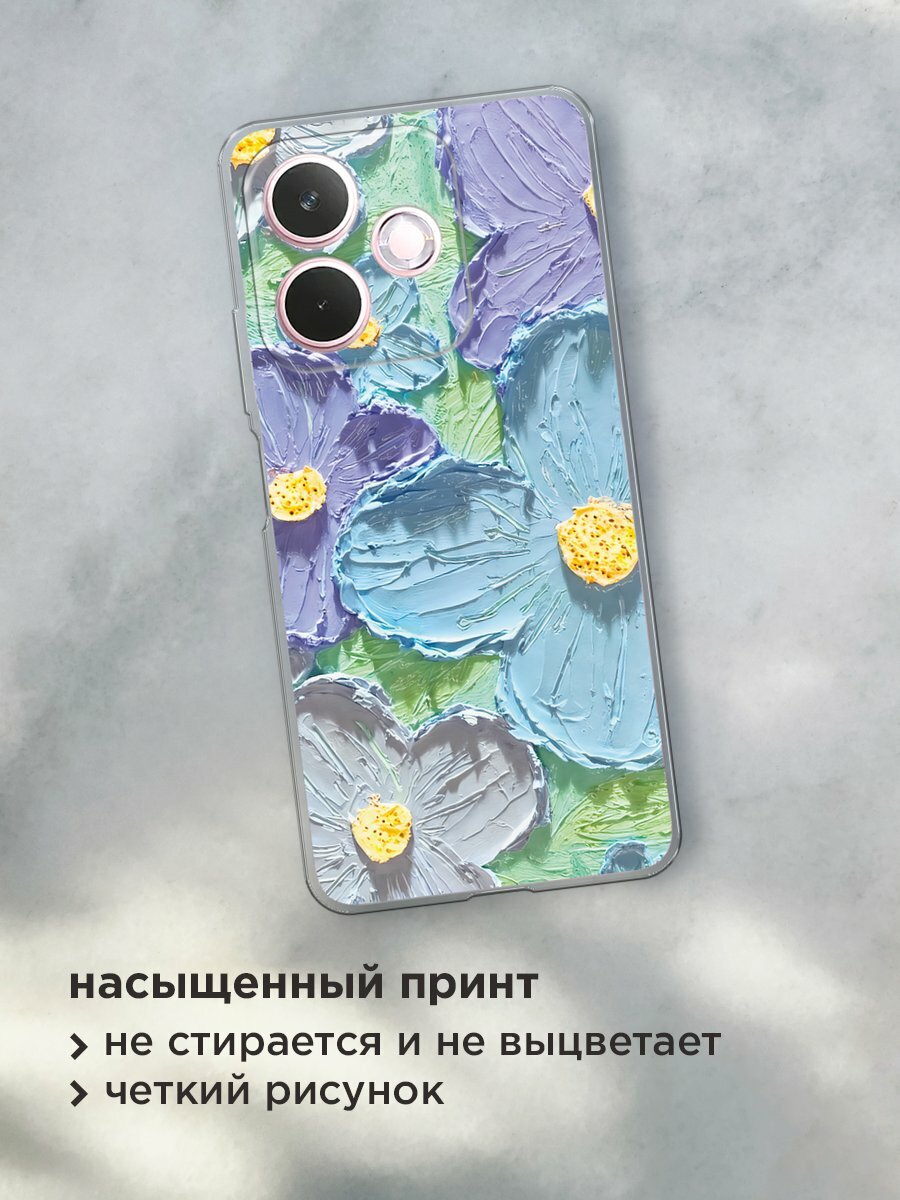 Чехол на Oppo A5 Pro / Оппо А5 Про с принтом "Масляные цветы 2" — фото 1