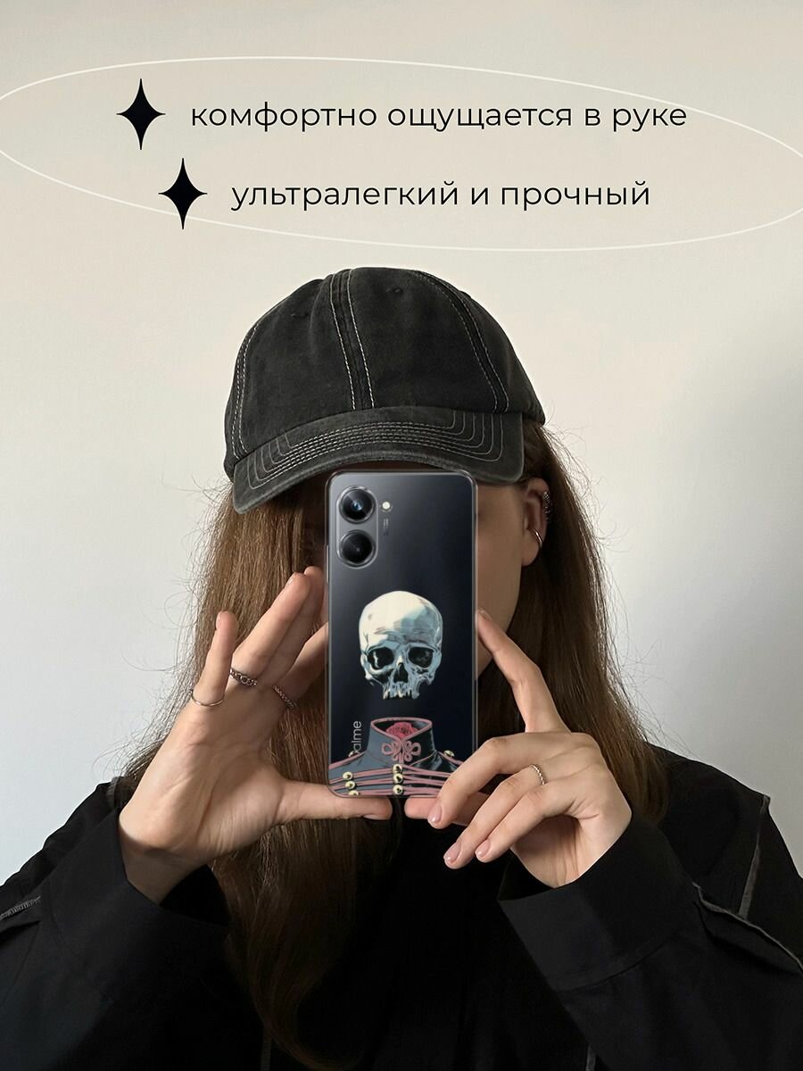 Чехол на Realme 10 Pro / Реалми 10 Про с принтом "Гусар", прозрачный — фото 1