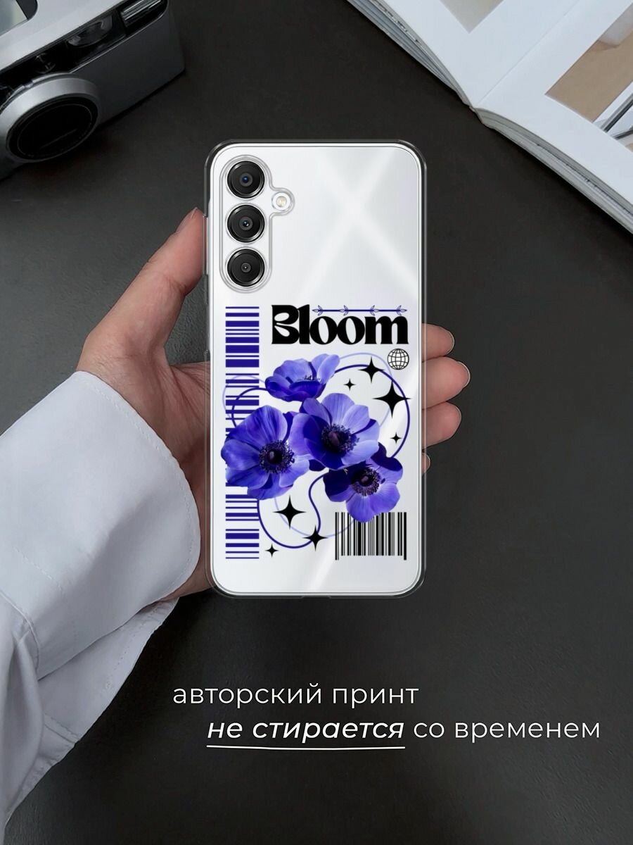 Чехол на Samsung Galaxy A16 / Самсунг А16 с принтом "Завораживающие анемоны", прозрачный — фото 1