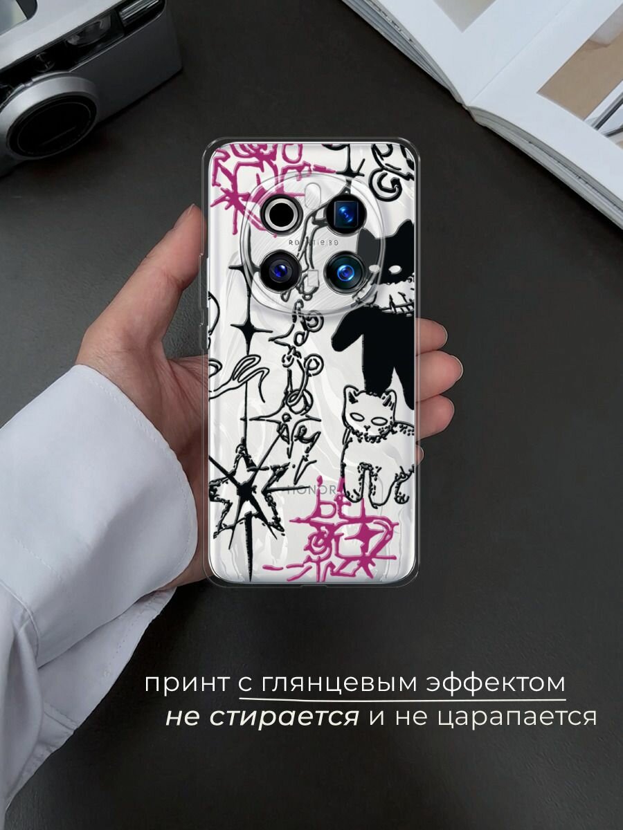 Чехол на Honor Magic 7 Pro / Хонор Мэджик 7 Про с принтом "Готические котики" — фото 1