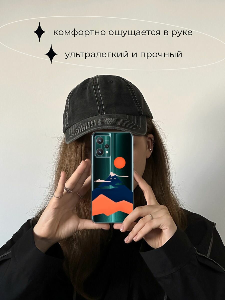 Чехол на Realme 9 5G / Реалми 9 5G с принтом "Кот-гора", прозрачный — фото 1