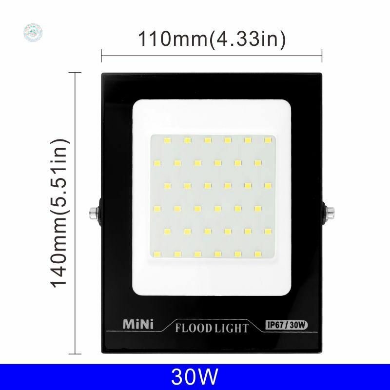 Светодиодный прожектор 30 Вт, водозащита IP67, тёплый белый свет 2700-3500К, экономия энергии 80%, универсальное наружное и внутреннее освещение