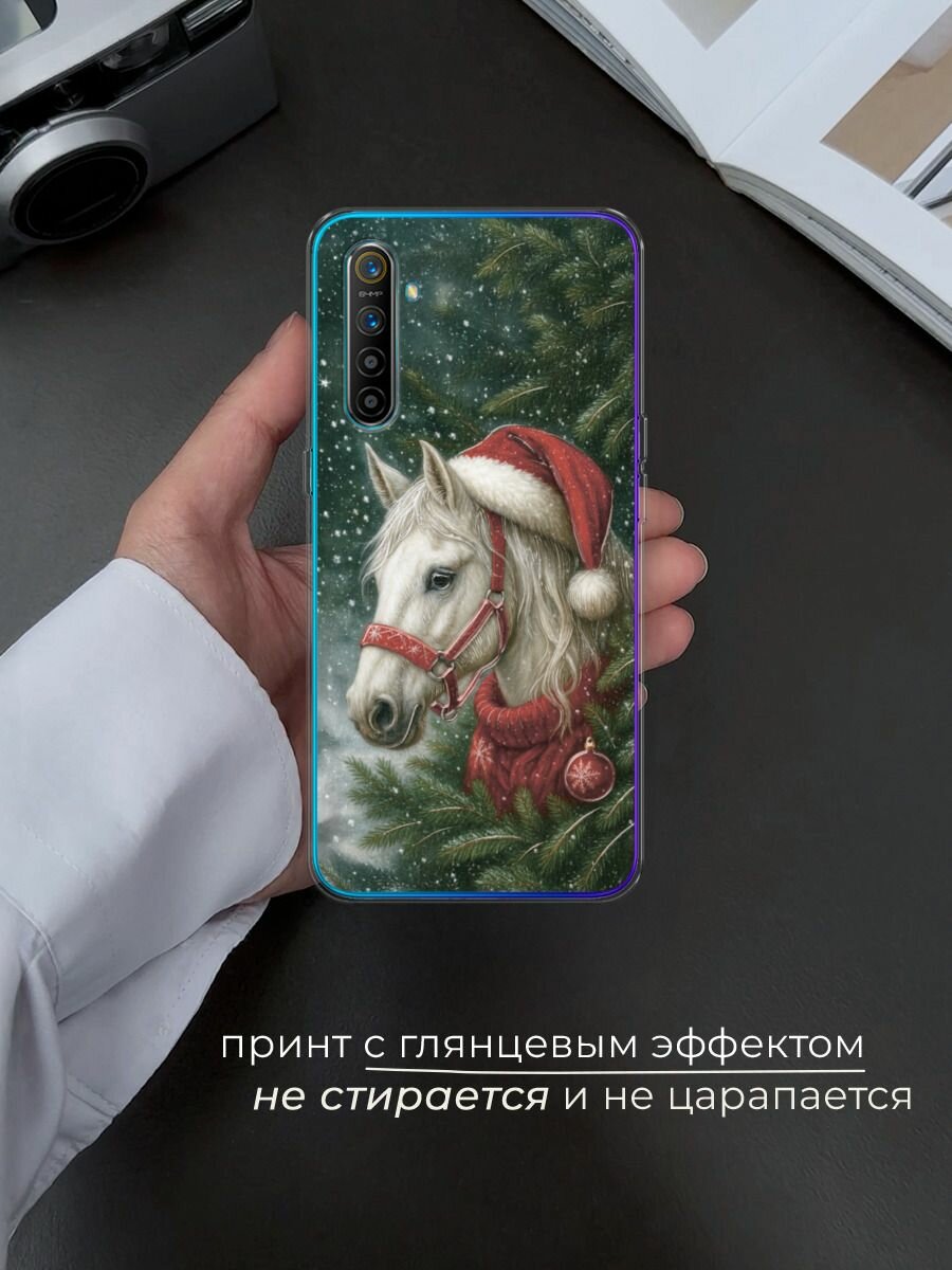 Чехол на Realme XT / Реалми XT с принтом "Белый сказочный конь 2" — фото 1