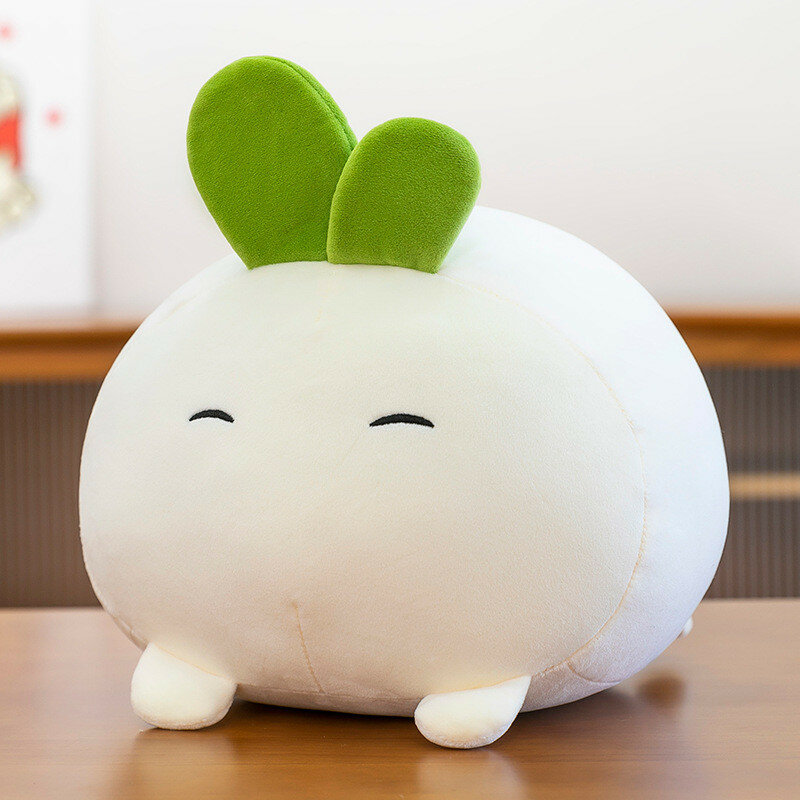 Soft carrot plush toy with round eyes and durable fabric for home office decor
