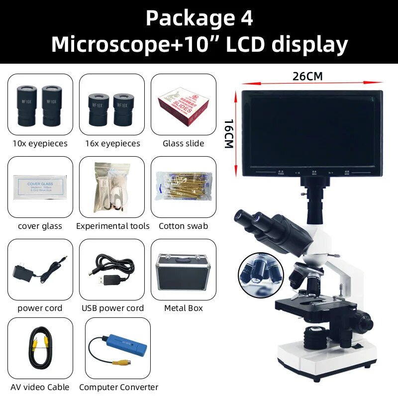 Бинокулярный микроскоп высокой четкости для взрослых, лабораторные оптические водоросли для аквакультуры и биологический микроскоп для обнаружения зонтиков