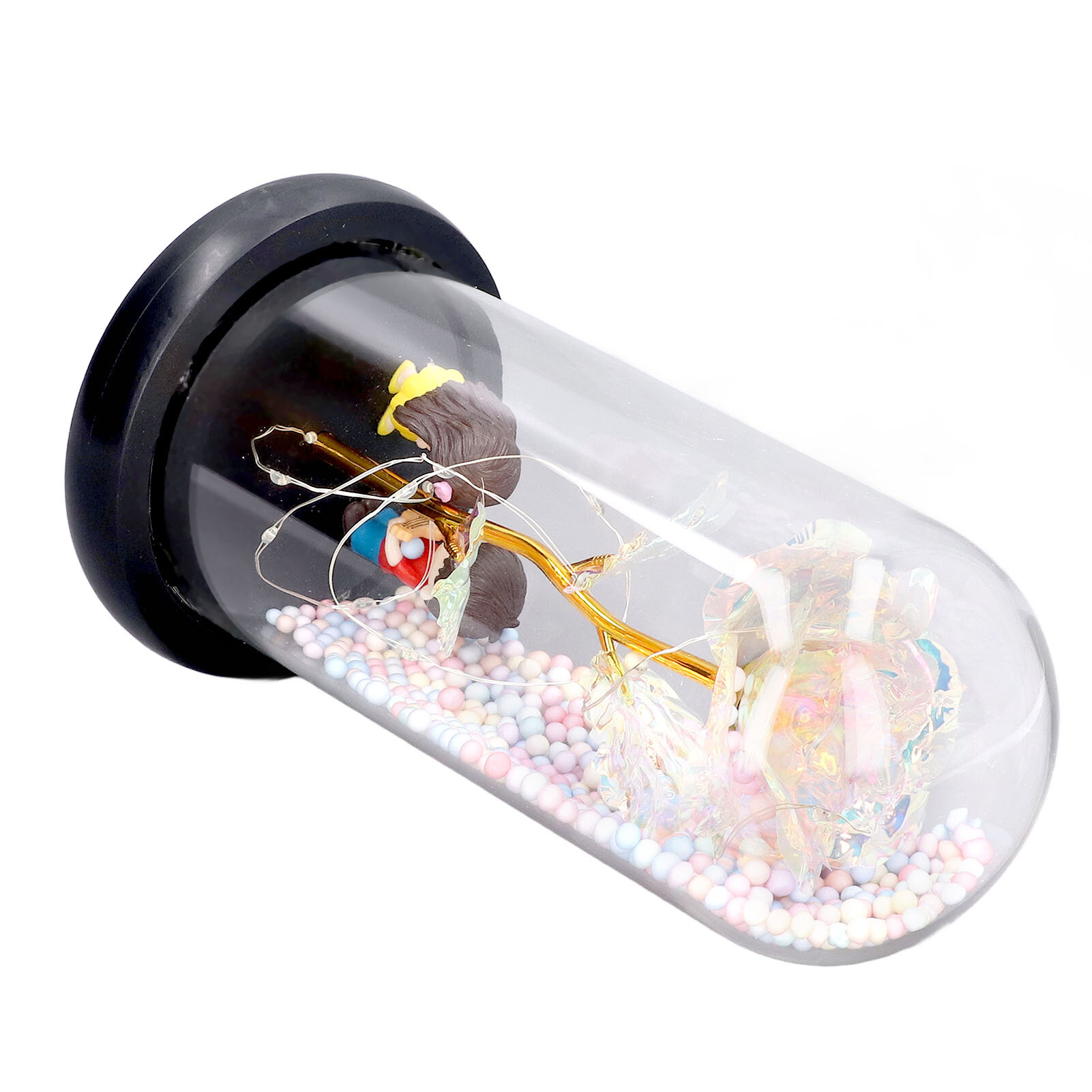 LED Glass Night Light Romantic Rose Night Lamp Colorful Valentine's Day Rose Flower Gift for Wedding, Material Glass+plastic, Base Diameter 11.5cm, Height 21.5cm, Battery 3 x AAA, Weight 459g