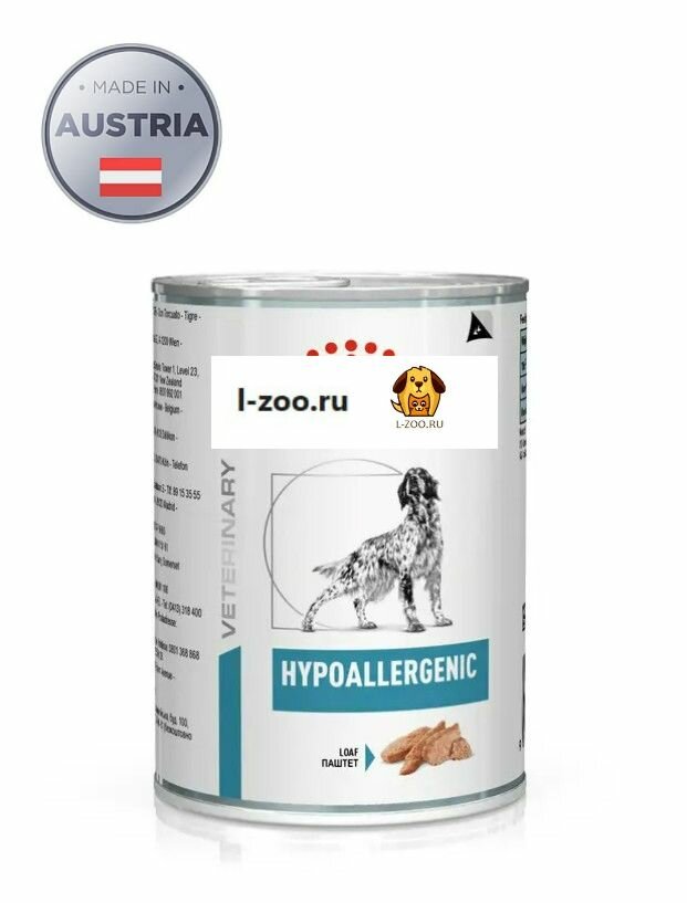 HYPOALLERGENIC CANIN (400гр). Корм консервированный полнорационный диетический для взрослых собак 400гр х12шт