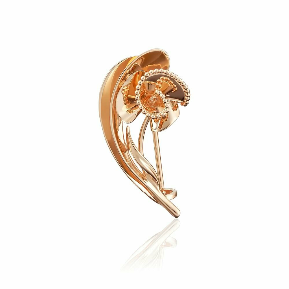 Брошь, красное золото, 585 проба