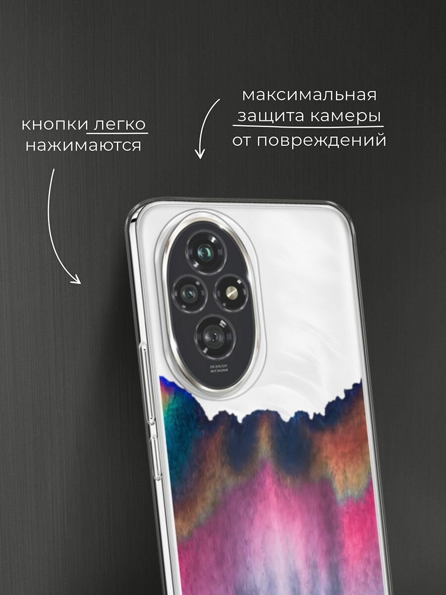 Чехол на Honor 200 / Хонор 200 с принтом Акварельная абстракция, прозрачный — фото 1