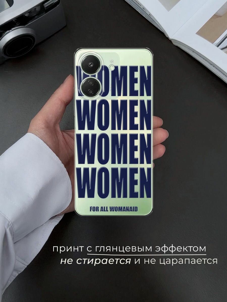 Чехол на Xiaomi Redmi 13C/Poco C65 / Сяоми Редми 13C/Поко С65 с принтом Woman blue — фото 1