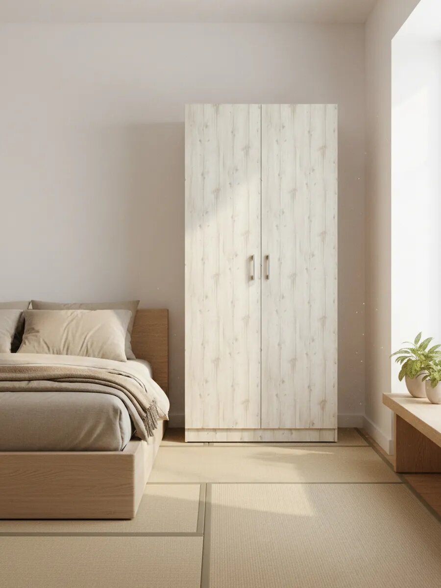 Шкаф FRESTER распашной деревянный с полками для одежды, от производителя