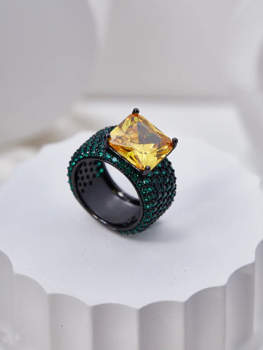 Кольцо обручальное, кристалл, фианит, циркон