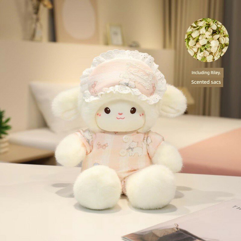 Оригинальная плюшевая игрушка-подушка в виде овечки из молочного флиса, пижамная кукла, мягкая игрушка для сна, подарок