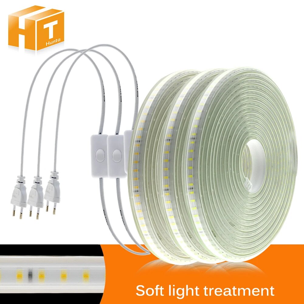 Hunta светодиодная лента теплый белый 120LEDs/м 220V, 4 м, Натуральный белый