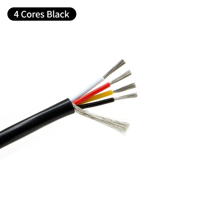 Экранированный провод UL2547 2-7 жил 22AWG, Black x 4 Cores, 10 meters