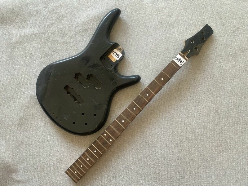 Бас-гитара 4-струнная DIY комплект CN445/CB445(корпус + гриф с анкером) - полный набор для сборки с электроникой, струнами и фурнитурой