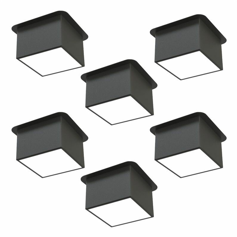 Светодиодный светильник Грильято Домино х6 75х75 40Вт 3000К черный