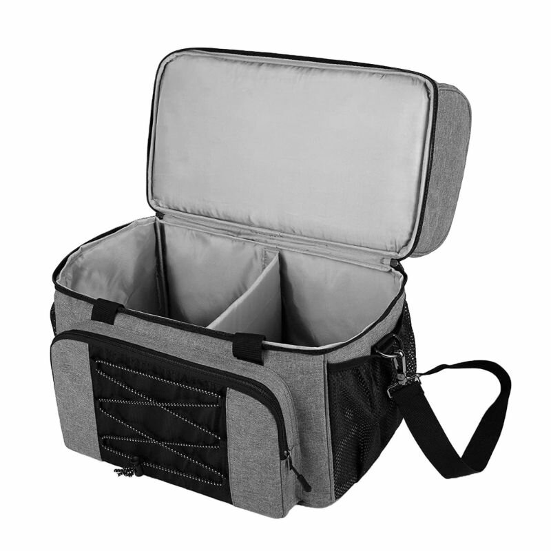 Сумка для боулинга большой вместимости с мягкой ручкой и держателем для шара, Серый