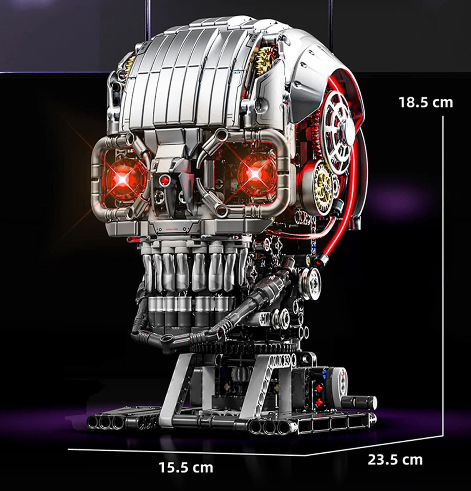 1099 шт. STEM игрушка механический строительный блок голова украшение черепа блокировка со светом настольный орнамент сборка игрушка мальчик подарок