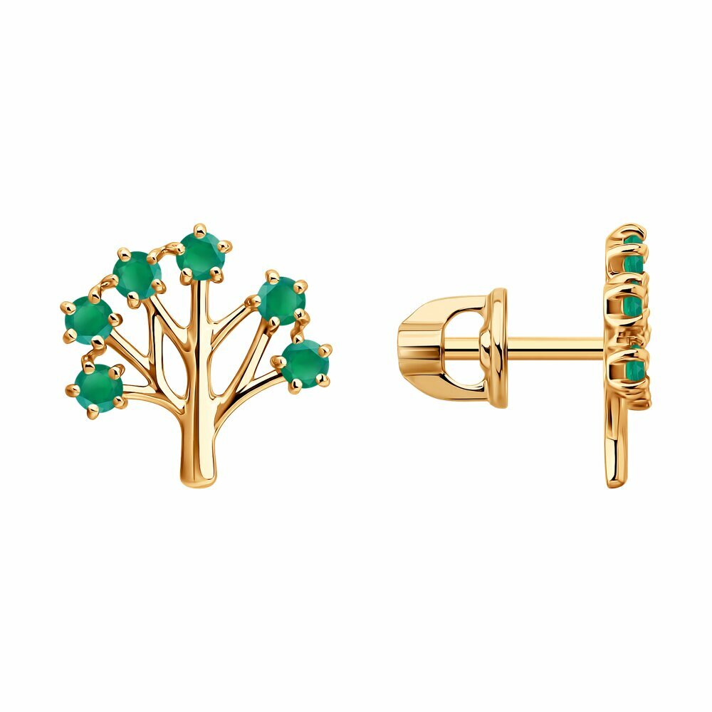 Серьги, красное золото, 585 проба