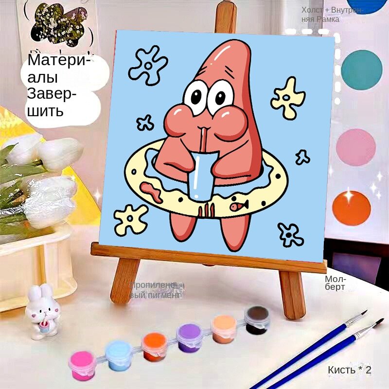 Цифровая картина маслом 20*20, аниме, раскраска маслом, ручная роспись маслом, декор для спальни.