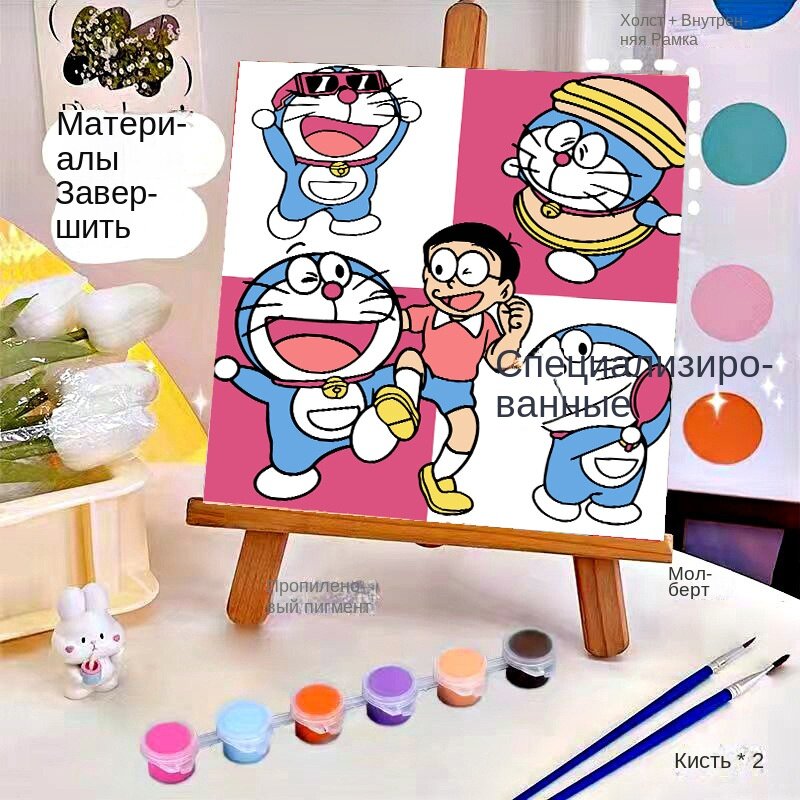 Цифровая картина маслом 20*20, аниме, раскраска маслом, ручная роспись маслом, декор для спальни.