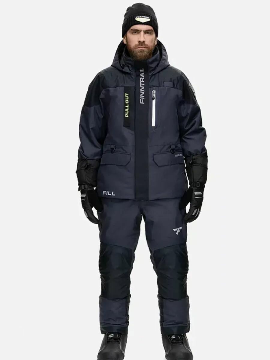 Костюм-поплавок утепленный зимний мембранный костюм для зимней рыбалки FINNTRAIL Escape, Dark Grey S