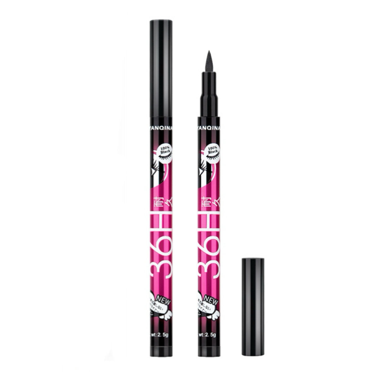 Краска для век ручка, водостойкая и потостойкая, длительного действия, 1 упаковка, черный цвет, тонкий наконечник 0.1 мм, натуральные растительные ингредиенты, увлажняющий фактор, объем 2.5 грамм, вес 7.5 грамм, размер 13.1×0.9×0.9 см