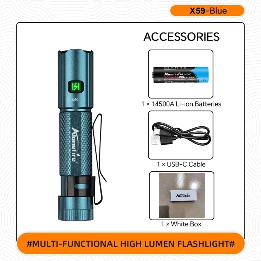 AloneFire X59 портативный фонарик 450 люмен темно-серый X59-Blue