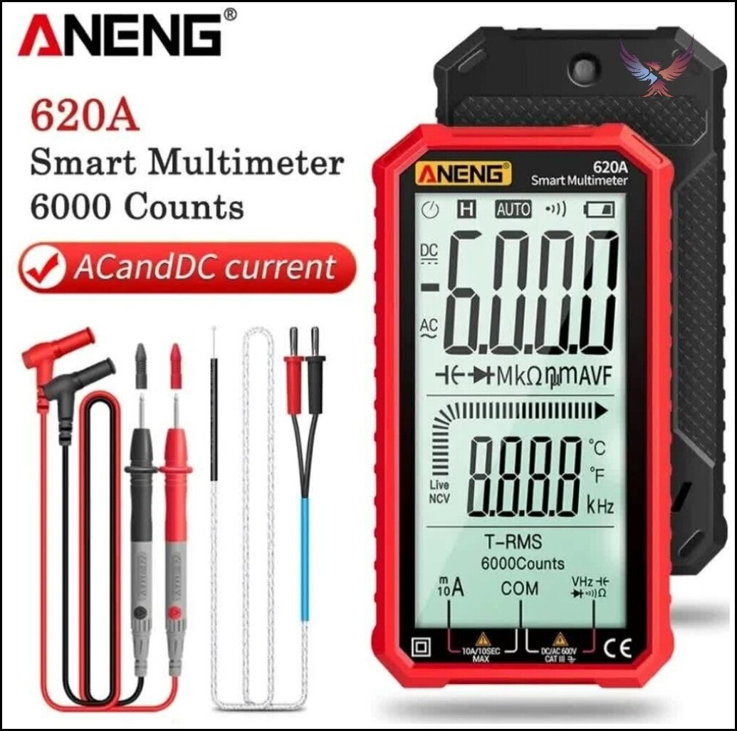 Мультиметр ANENG, 620А, подсветка экрана, с фонариком, силиконовый, противоударный