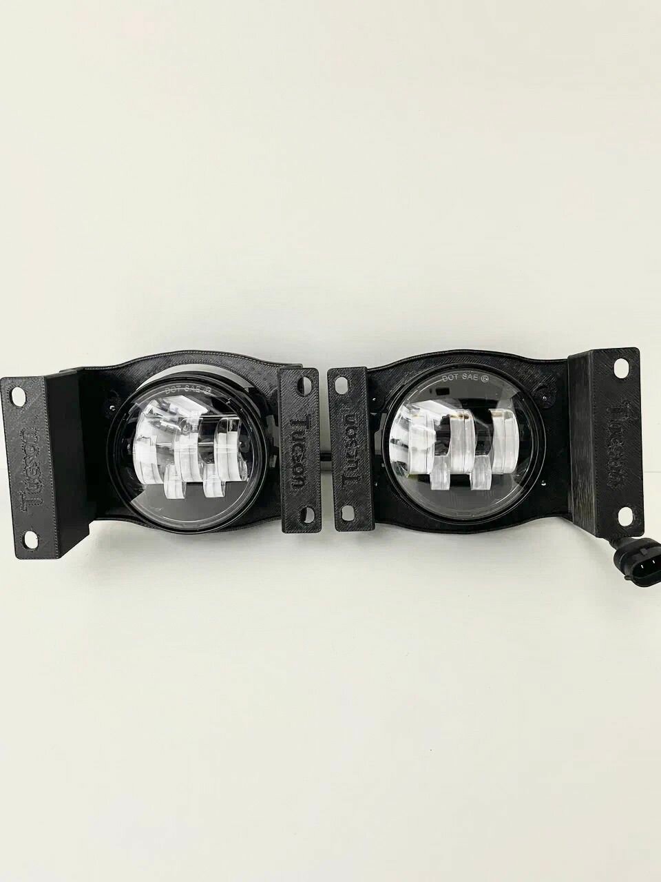 LED Светодиодные противотуманные фары с линзой Hyundai Tucson 1 поколение, 2004-2009 г. в, однорежимные белый свет 55w