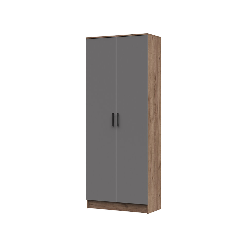Шкаф для одежды деревянный Машенька ШК-204 ЛДСП, дуб крафт табачный/серый графит