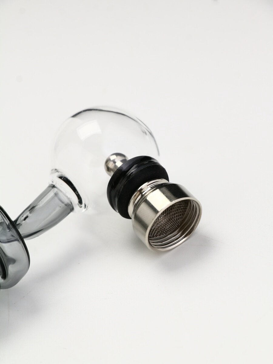 Сувенир сувенирная из стекла, тёмно-серая, чаша металл, 12.5×4.5×3 см