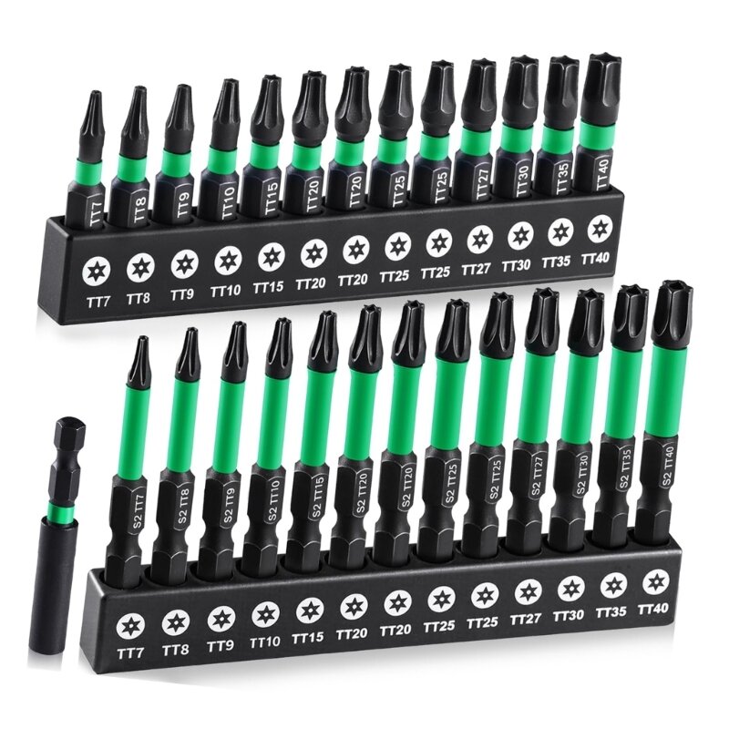 Набор Бит С Шестигранным Отверстием Из 27 Частей Стали S2, Ударная Насадка, Магнитная Отвертка Для Электроинструмента С Футляром Для Хранения