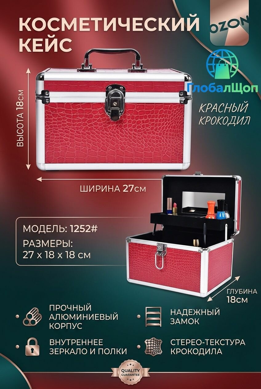 Профессиональный бьюти кейс для визажиста для хранения косметики и принадлежностей для макияжа