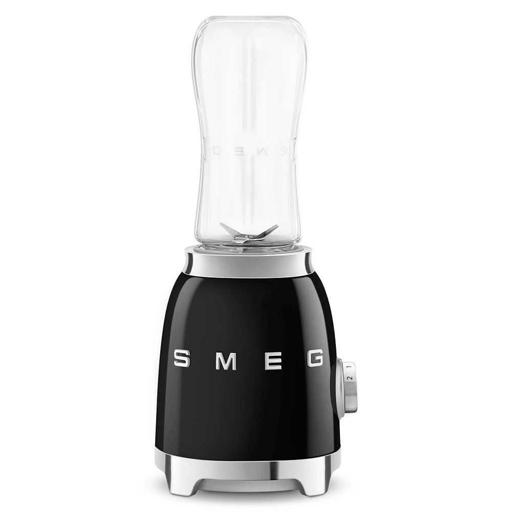 Блендер Smeg PBF01BLEU EU, мощность 300Вт, черный, дорожная бутылка в комплекте