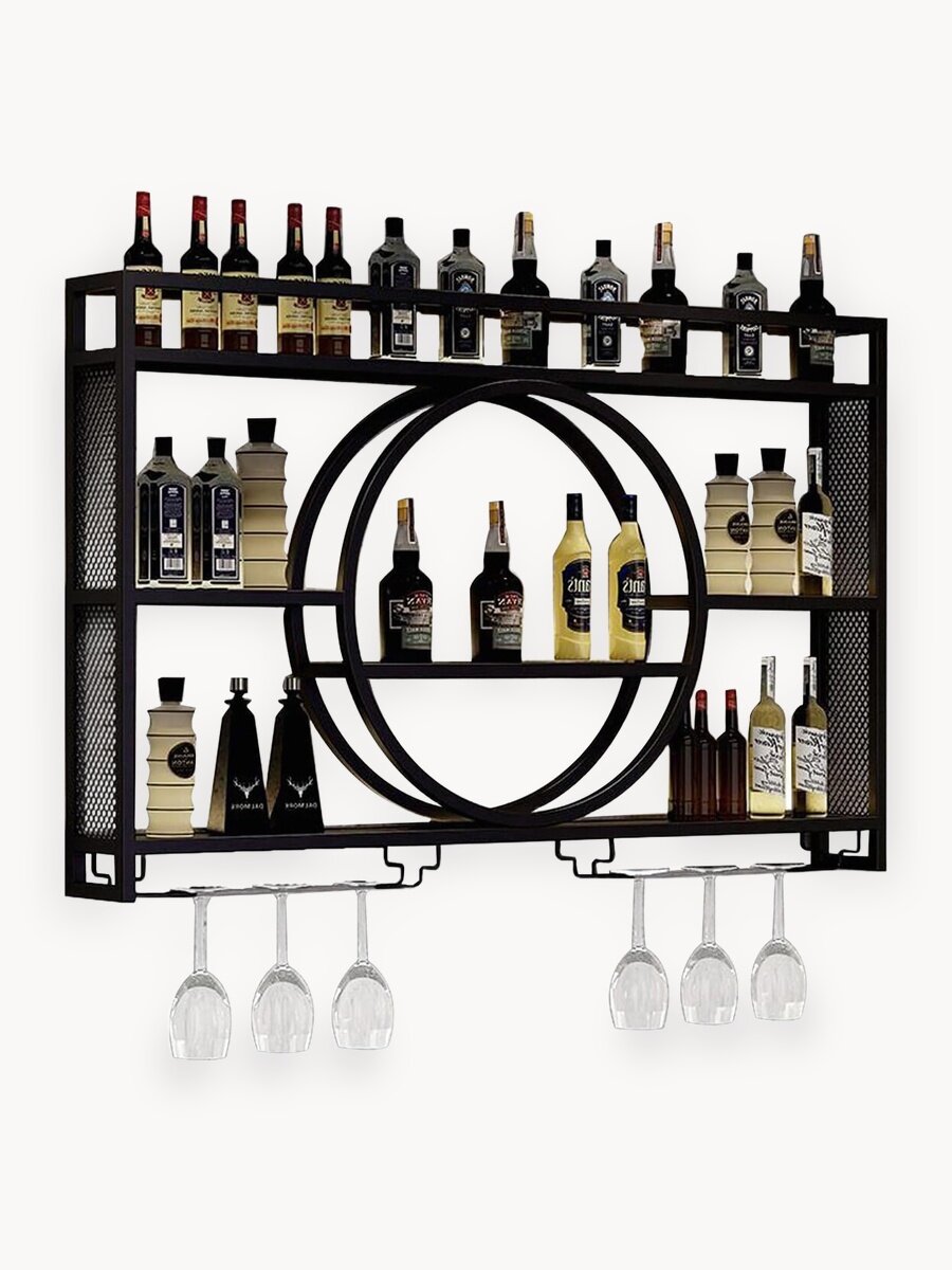 Настенный винный шкаф из кованого железа
