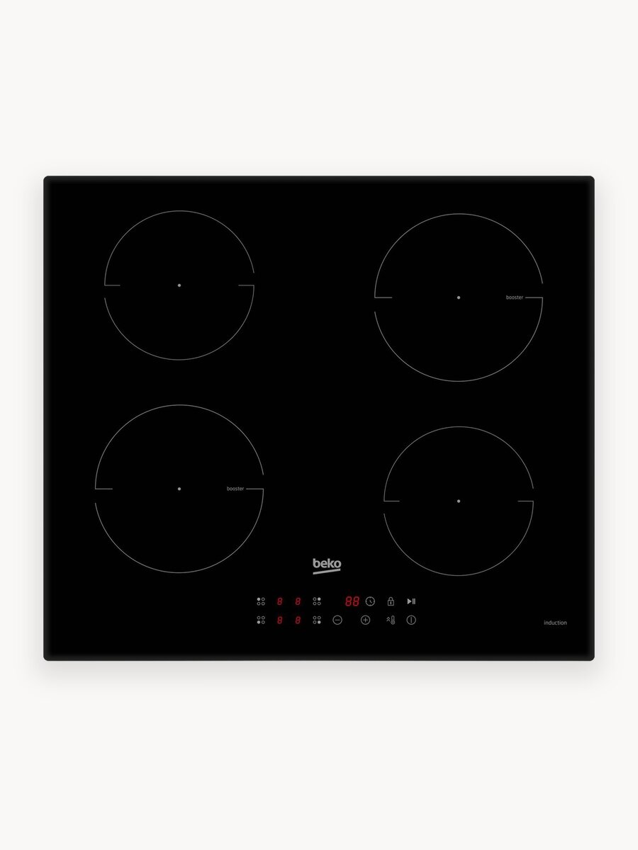 Индукционная варочная поверхность Beko HII 64400 TO, 60 см, сенсорное управление, 4 конфорки, черный
