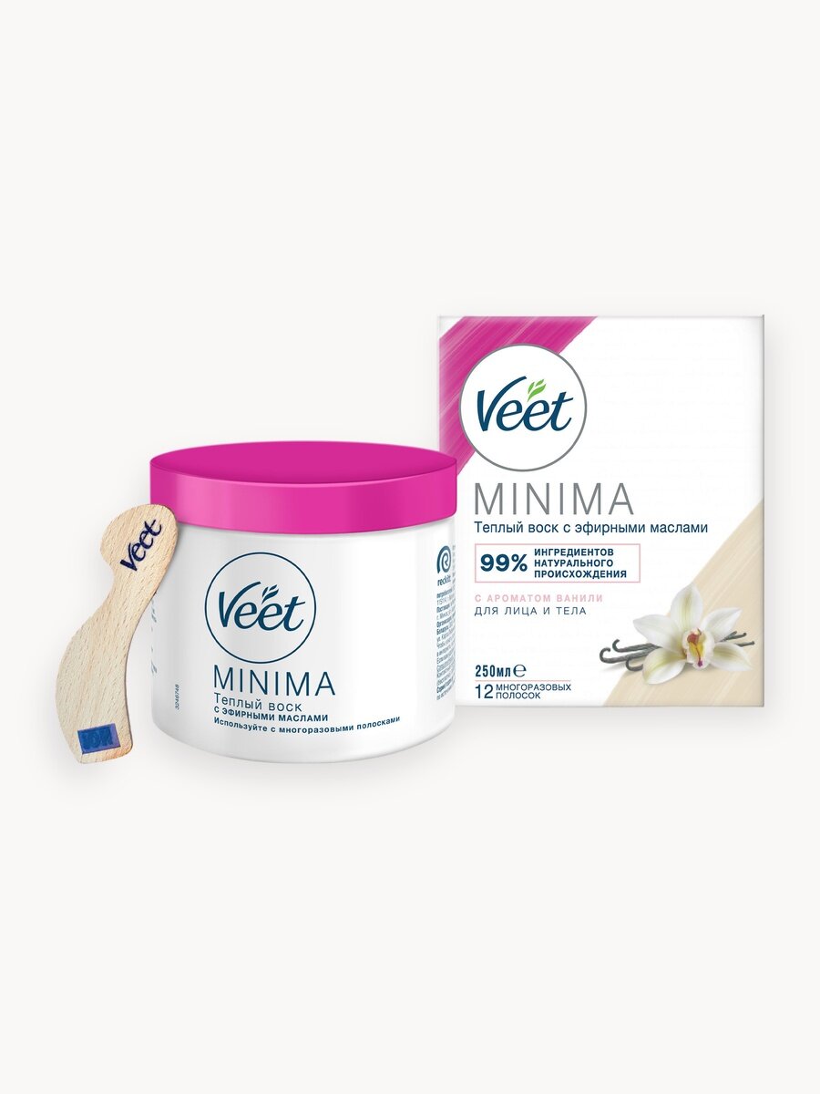 Теплый воск для депиляции Veet MINIMA, для эпиляции, 250мл
