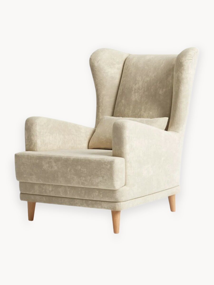 Кресло Оскар мягкое для отдыха дома, на ножках, велюр Crush 3